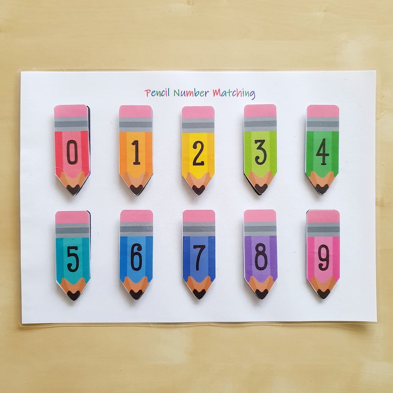 Pencil Alphabet Number Matching Worksheets: Homeschool Activity ...
