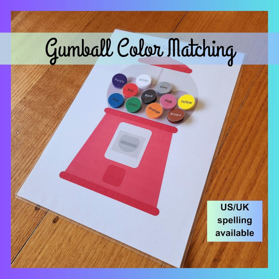 Gumball Color Matching Printable: Montessori Homeschool Activity ...