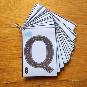 Letter Tracing Flashcards: Upper Case Road Letters (digital Download ...