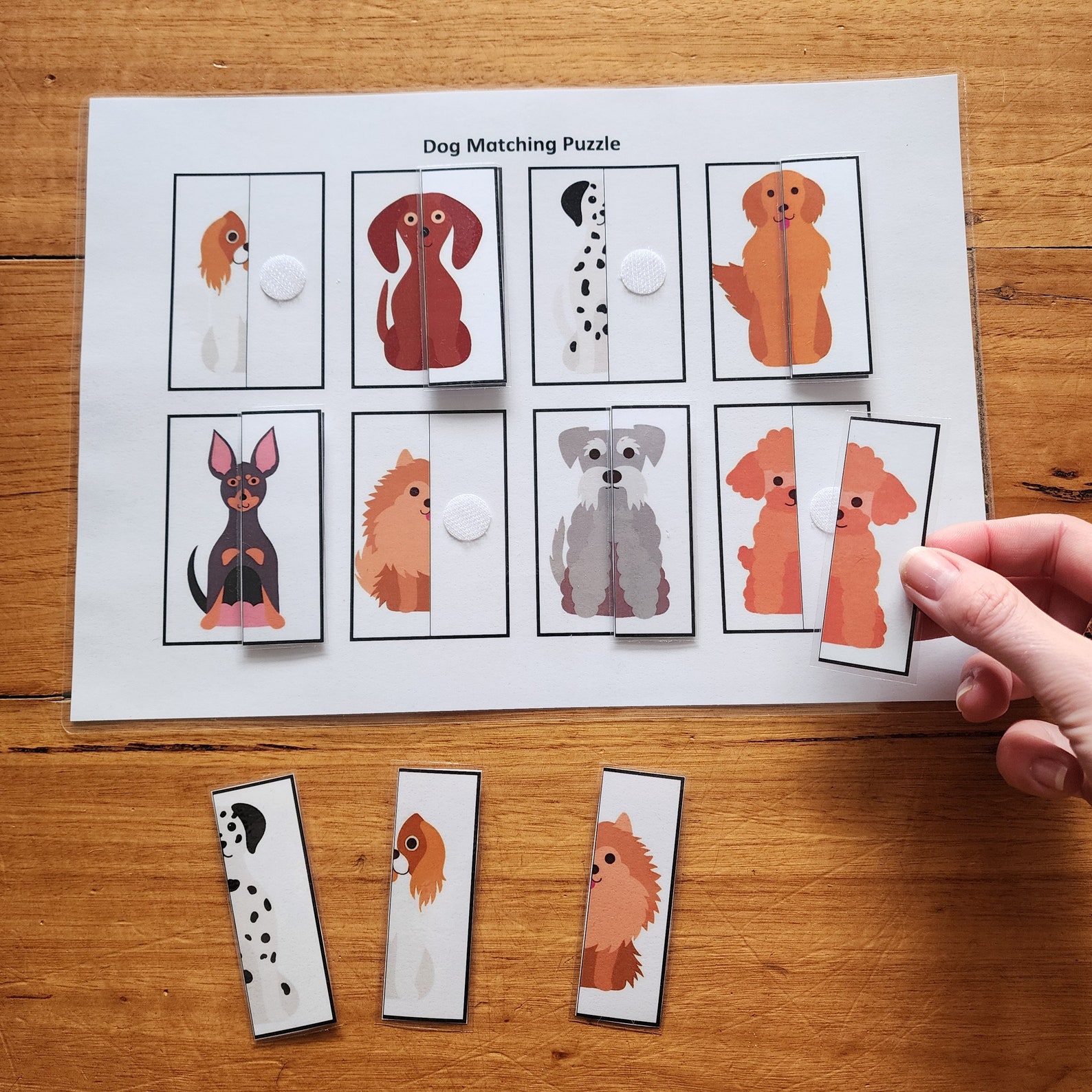 Dog Matching Puzzle Printable, Busy Book, Montessori Homeschool ...