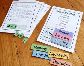 Days of the Week Printable Labels for Visual Schedule - Etsy
