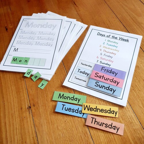 Days of the Week Printable Busy Book Printable Worksheets - Etsy