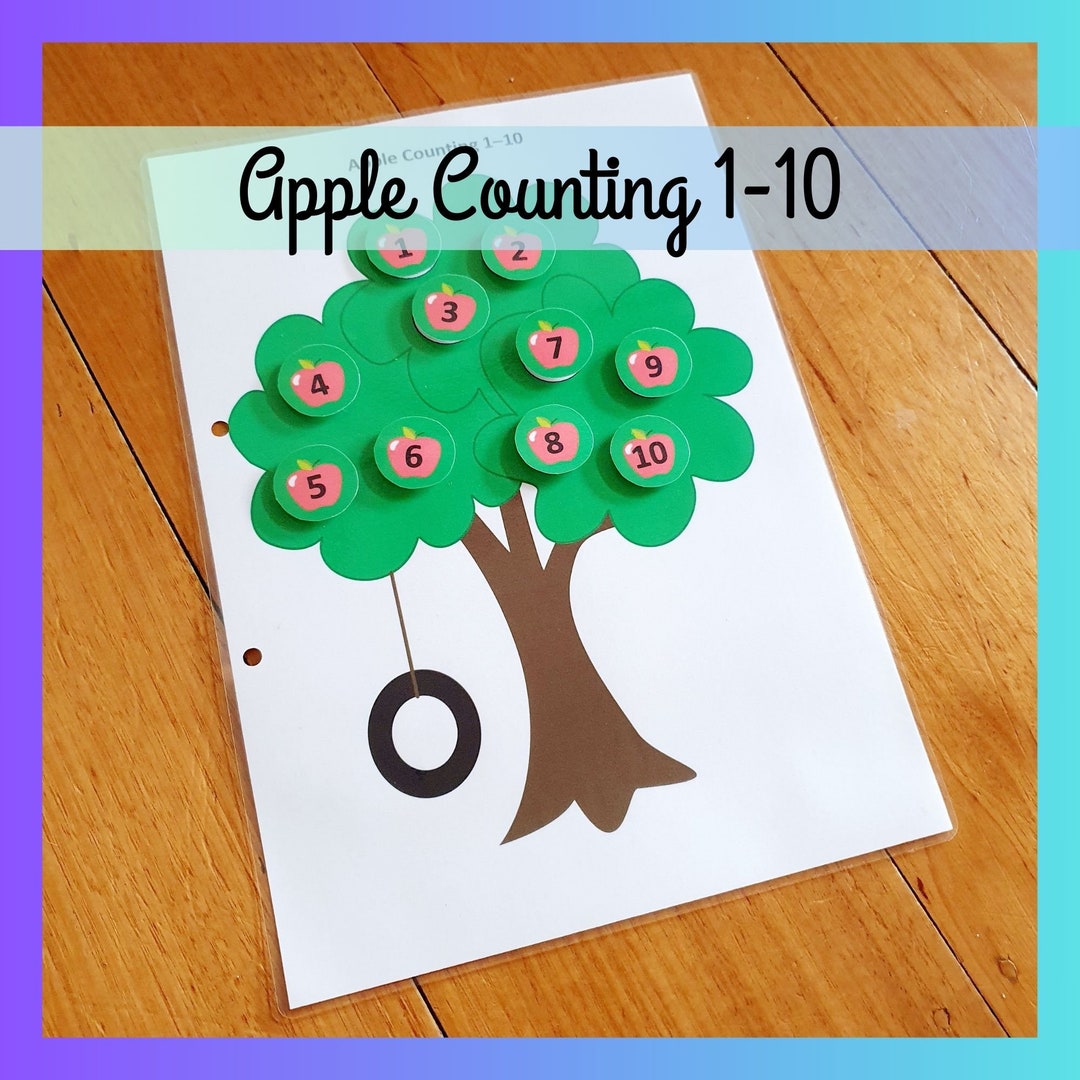 Apple Counting Printable: Numbers 1-10 Homeschool Activity (digital ...