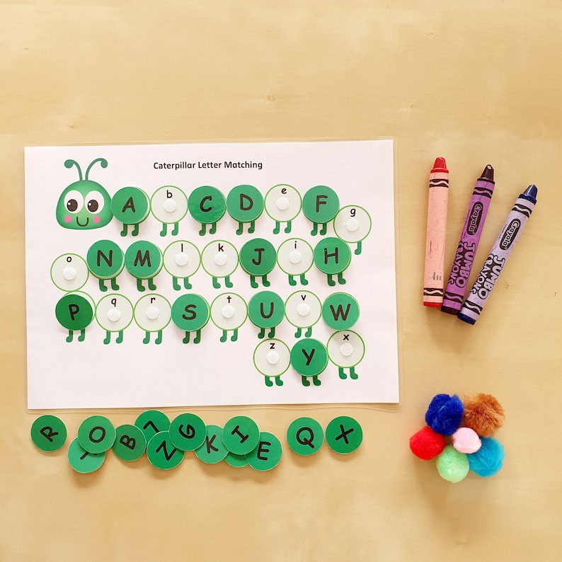 Caterpillar Letter Matching Printable Busy Book Learn - Etsy