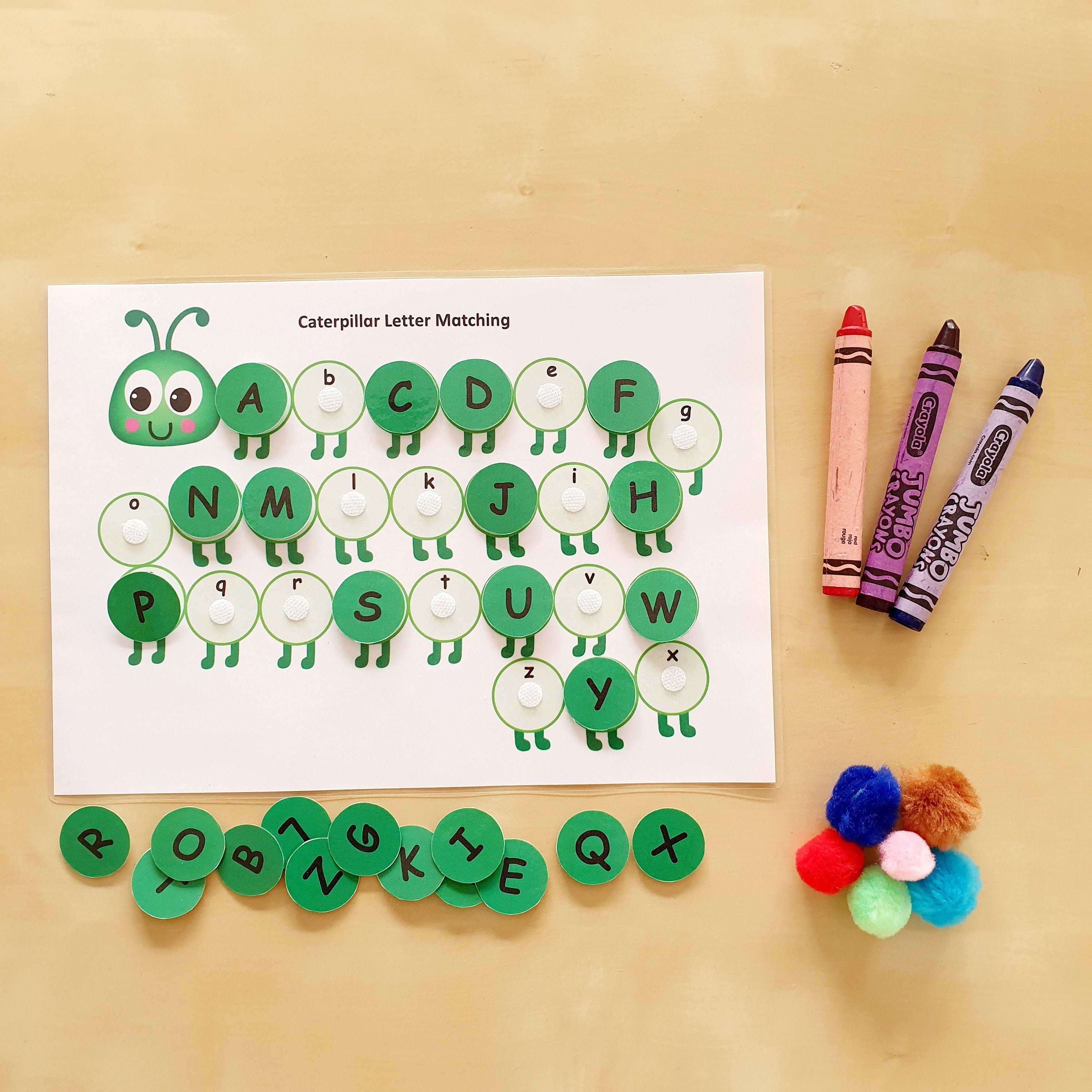 Caterpillar Letter Matching Printable Busy Book Learn - Etsy