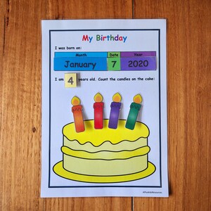 Birthday Busy Book Printable: Learn Date, Month, Year (digital Download ...