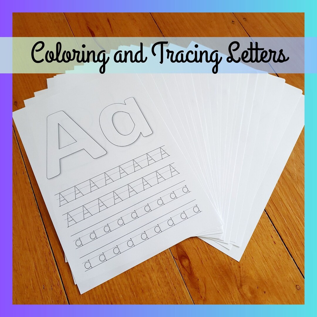Coloring and Tracing Letters Worksheets, Homeschool Printable, ABC ...