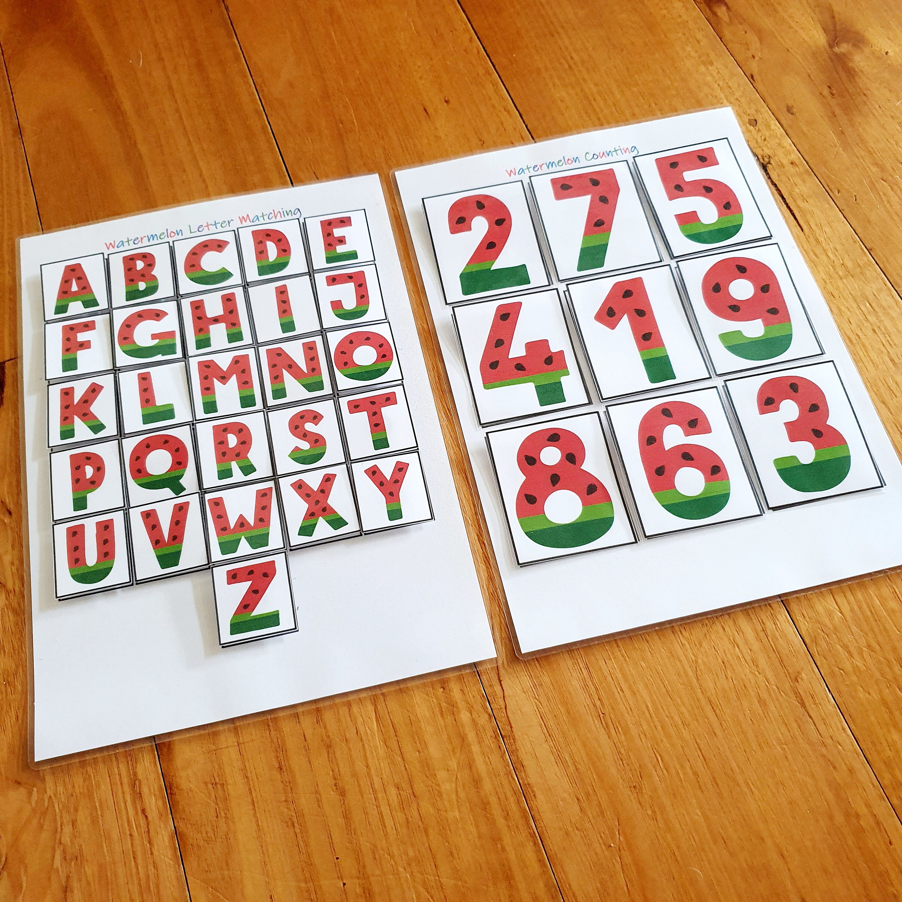 Watermelon Matching Set Letter Matching Number Matching - Etsy