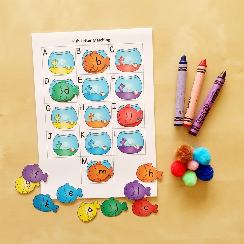 Fish Letter Matching Printable: Alphabet Busy Book (digital Download ...