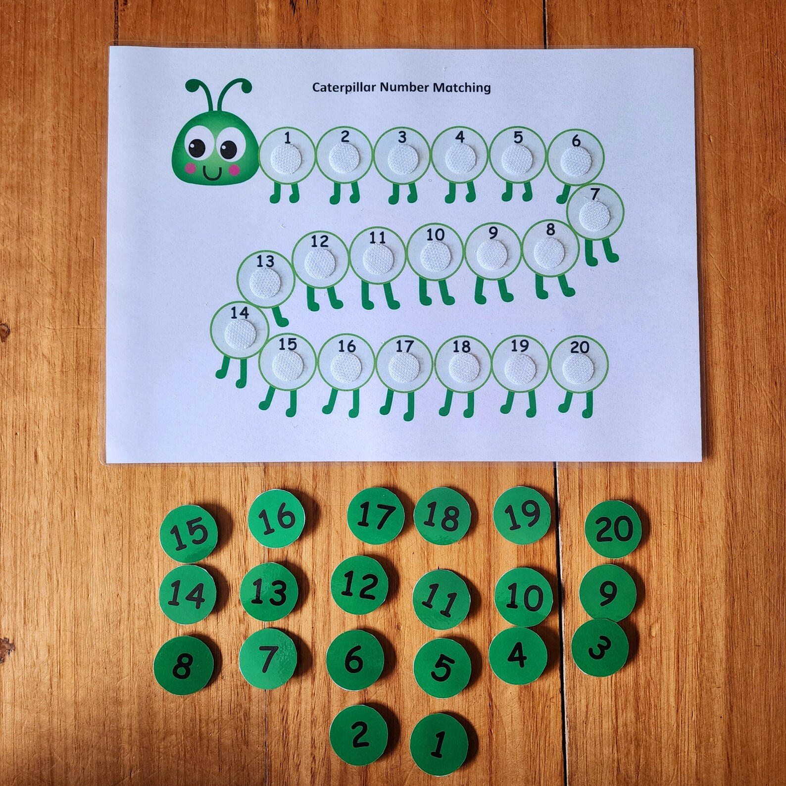 Caterpillar Number Matching Printable, Busy Book, Counting, Homeschool ...
