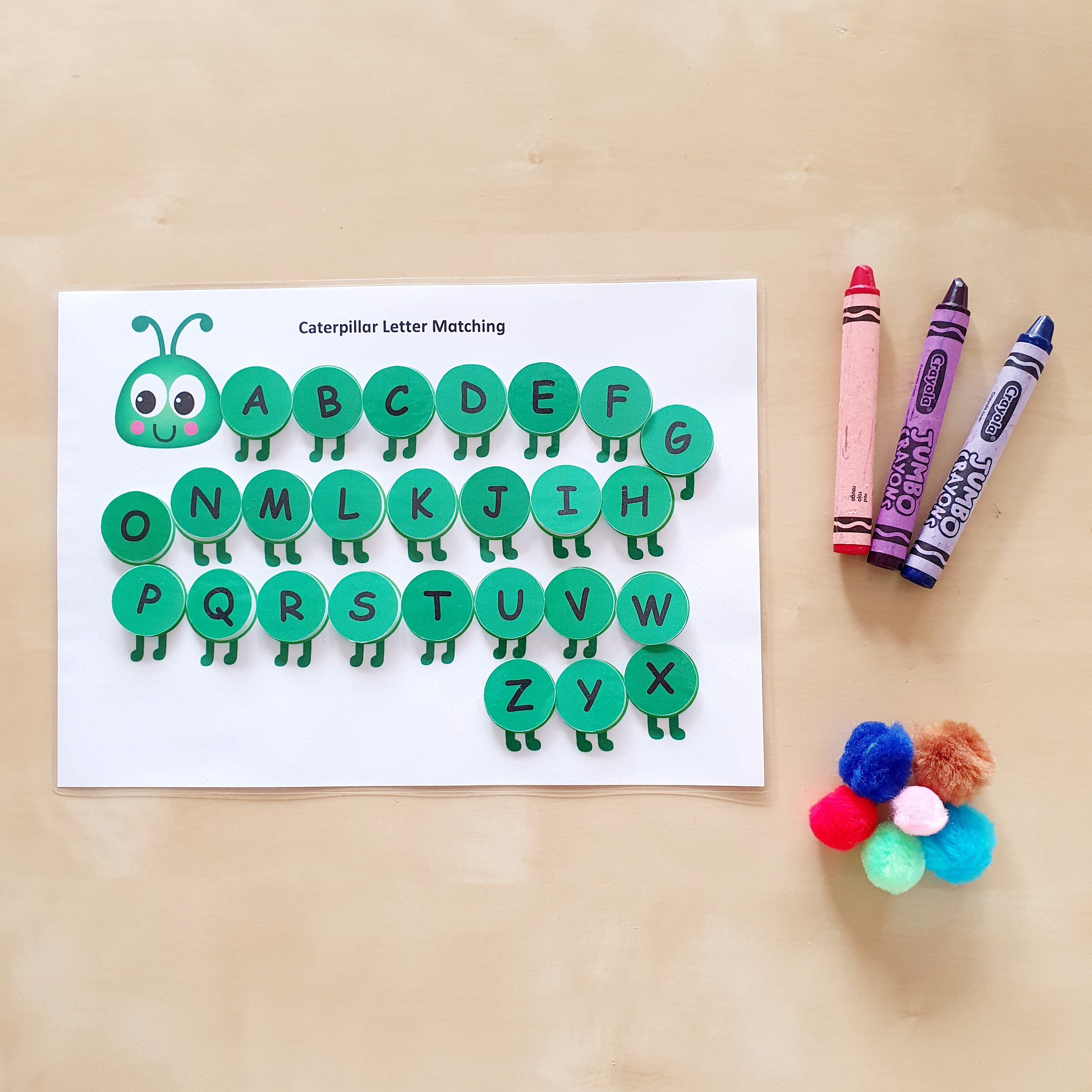 Caterpillar Letter Matching Printable Busy Book Learn - Etsy