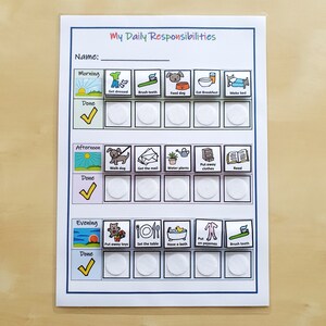 My Daily Responsibilities Printable, Chore Chart, Routine Chart ...