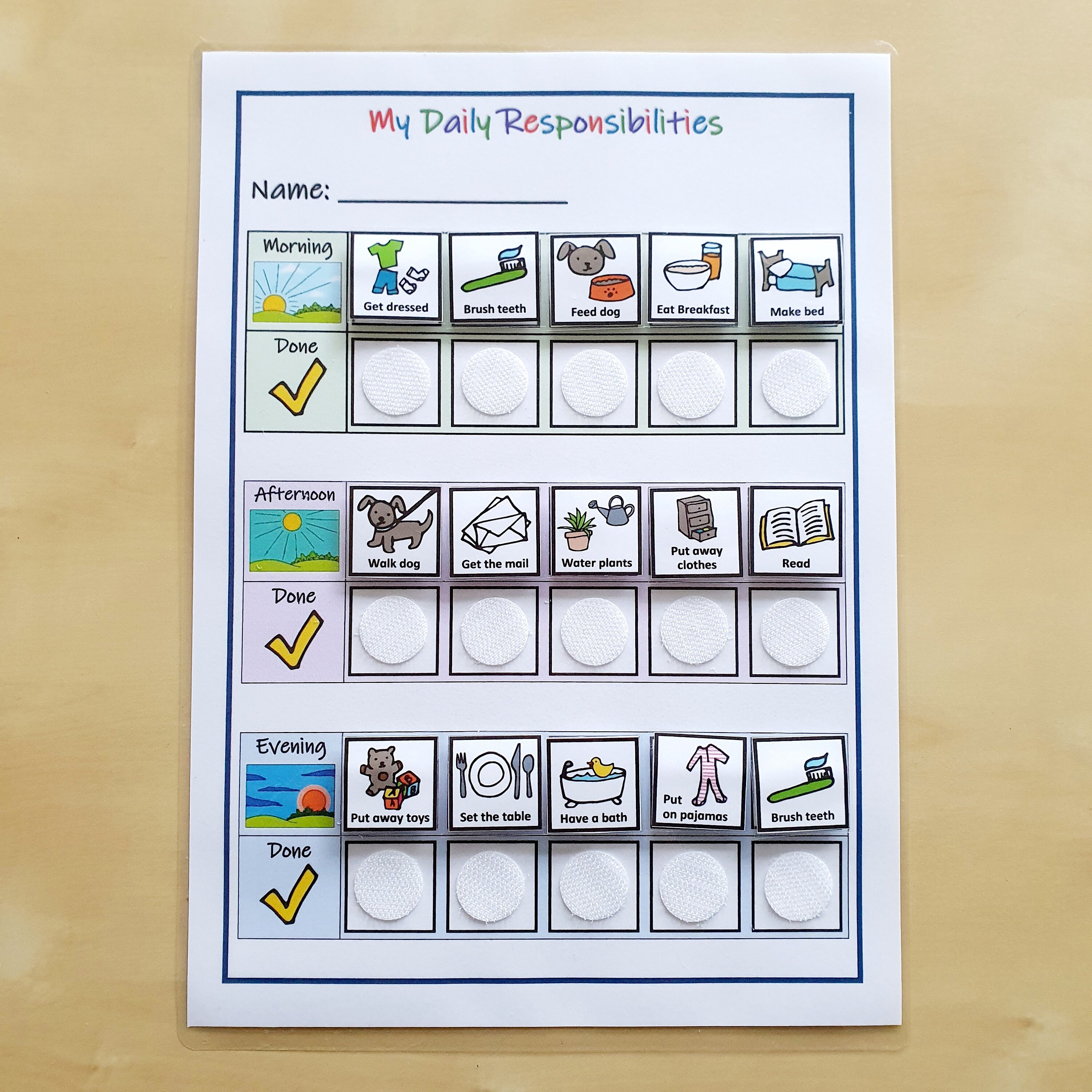 My Daily Responsibilities Printable Chore Chart Routine - Etsy