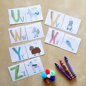 Alphabet Matching Cards, Letters Literacy Printable, Homeschool ...