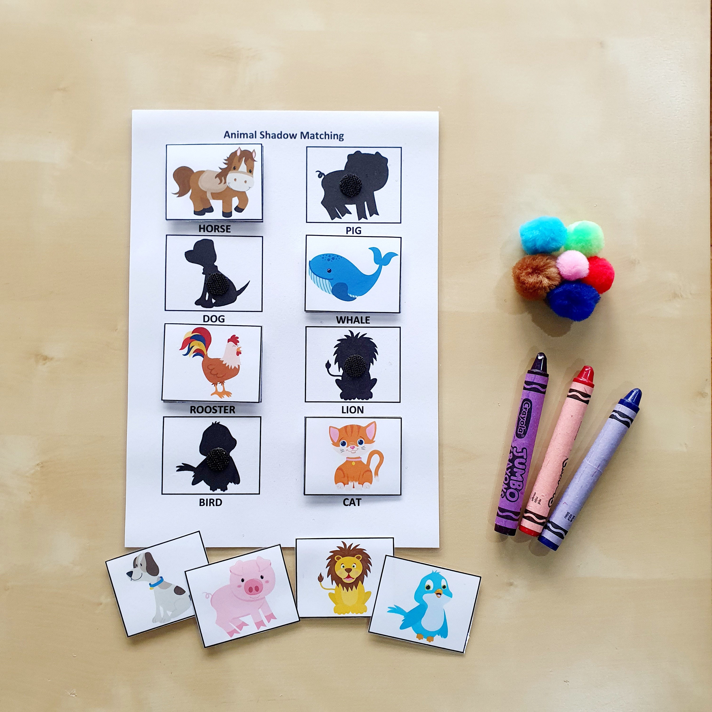 Animal Shadow Matching Printable, Busy Book, Montessori Homeschool ...