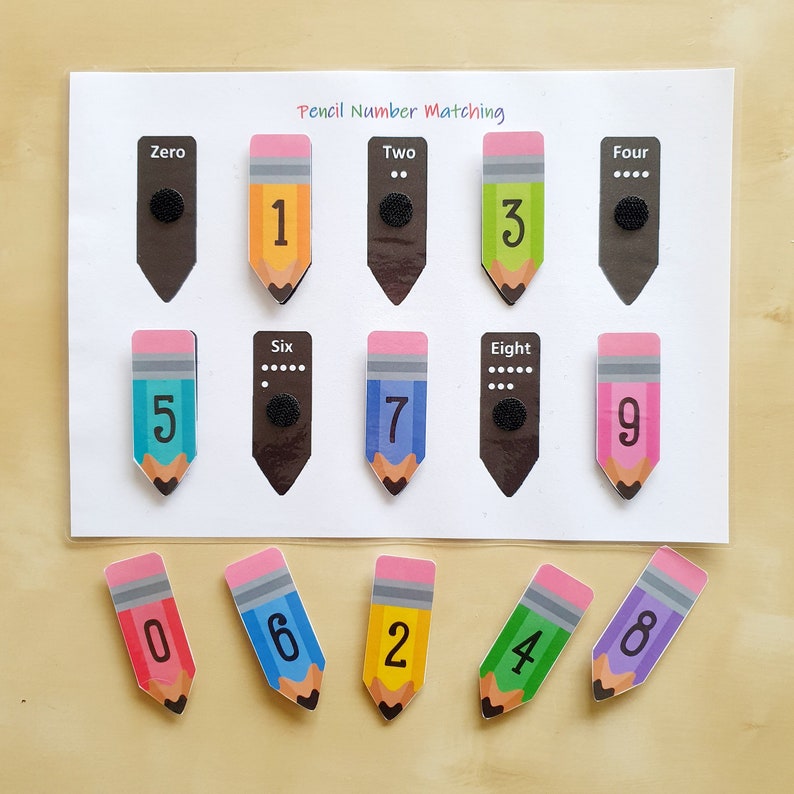 Pencil Alphabet Number Matching Worksheets: Homeschool Activity ...