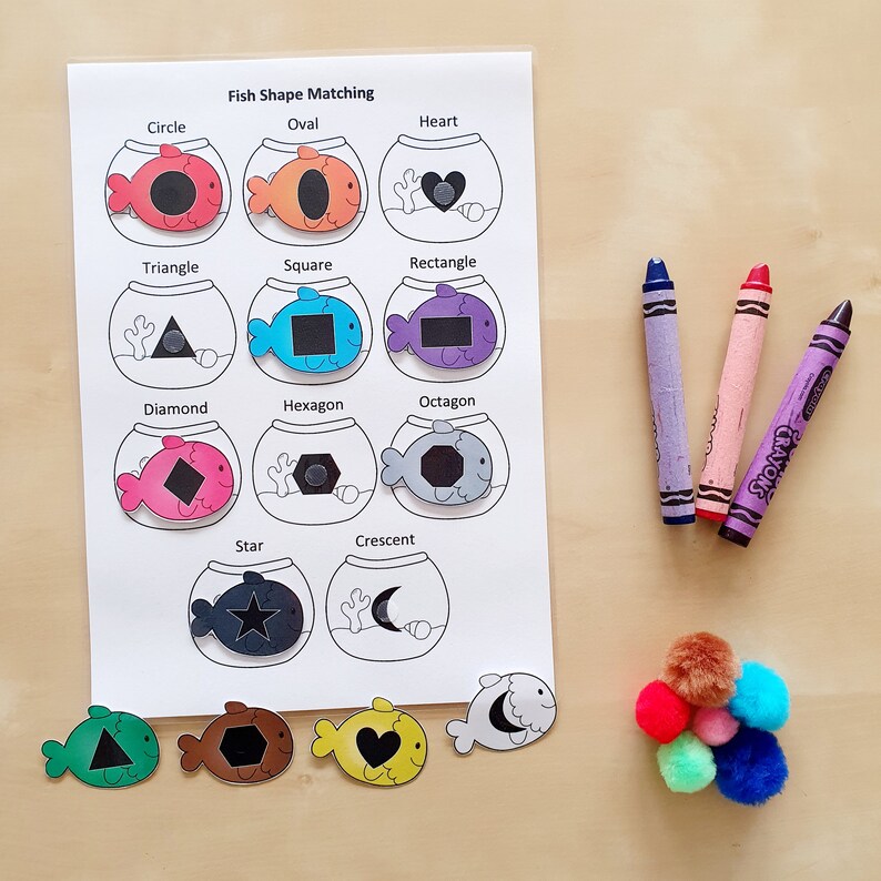 Fish Shape Matching Printable: Homeschool Activity (digital Download ...