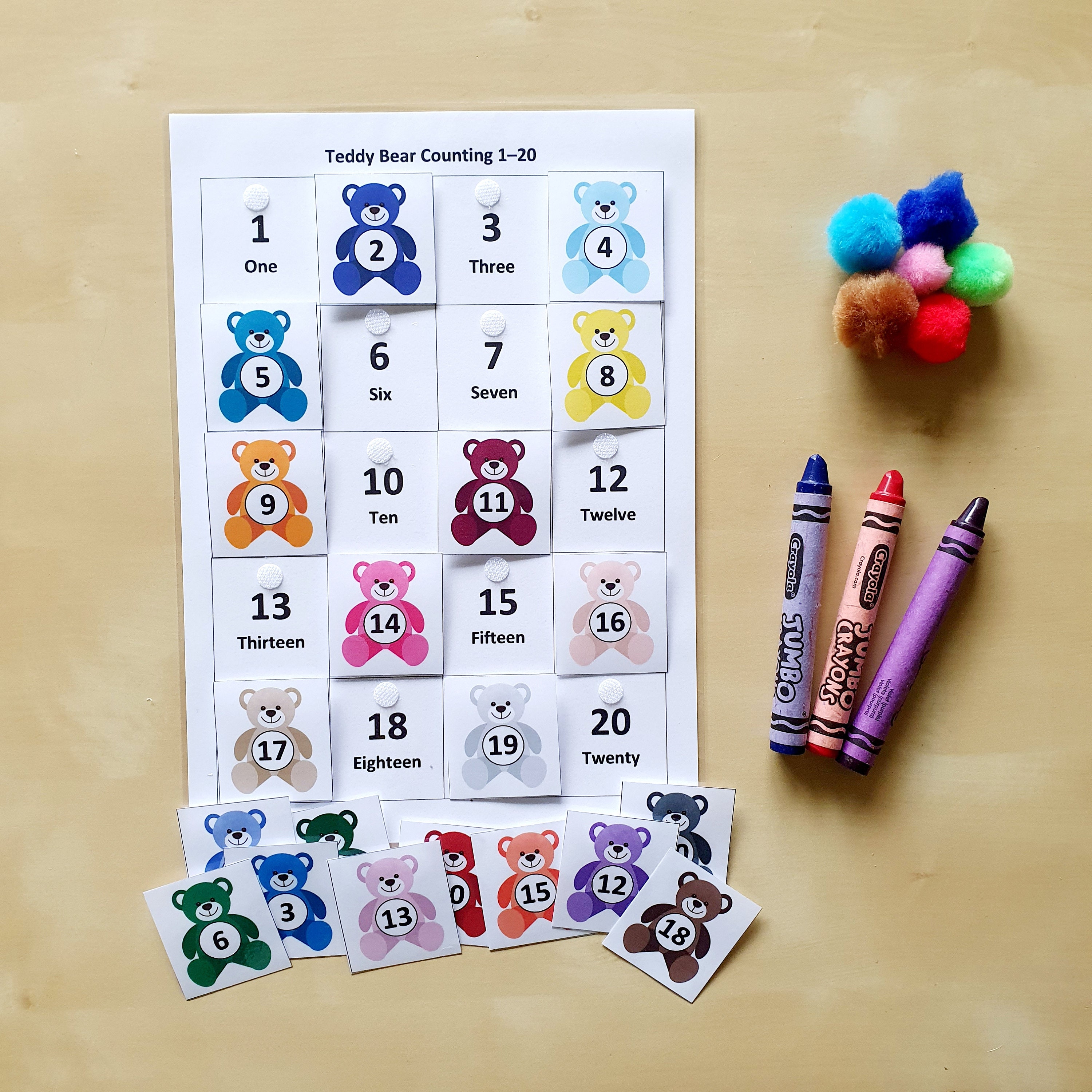 Teddy Bear Counting Printable Busy Book Page Numbers - Etsy