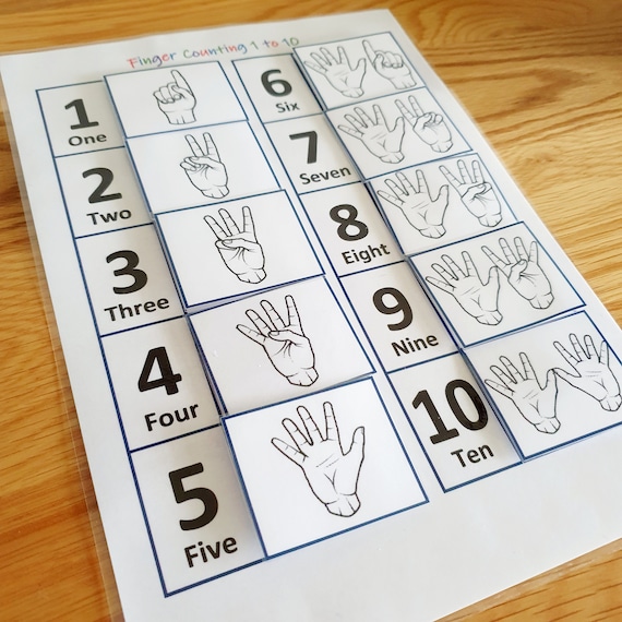 Black Number 4 Counting Fingers