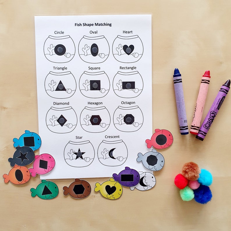 Fish Shape Matching Printable: Homeschool Activity (digital Download ...