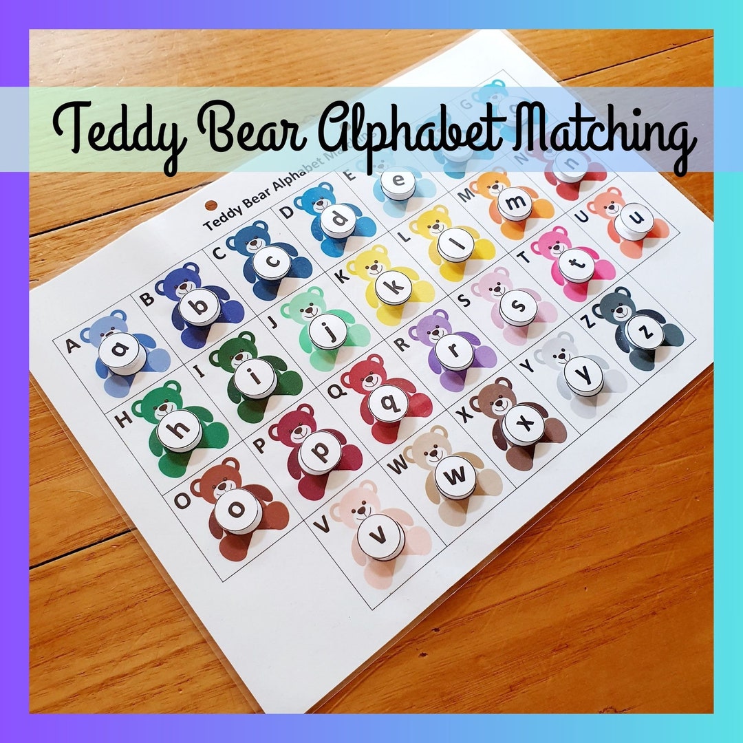 Teddy Bear Alphabet Matching Printable, ABC Worksheet, Homeschool Busy ...
