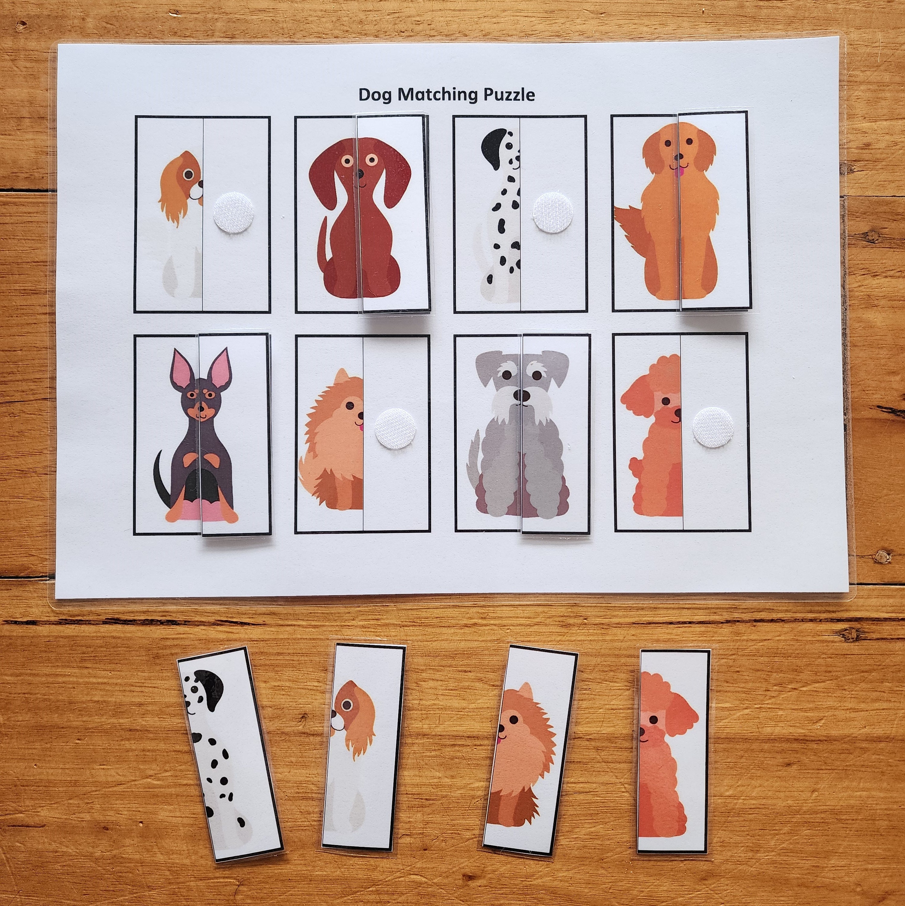 Dog Matching Puzzle Printable, Busy Book, Montessori Homeschool ...