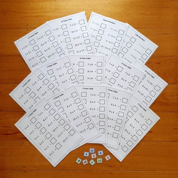 Times Table Set Multiplication Mathematics Math Education - Etsy