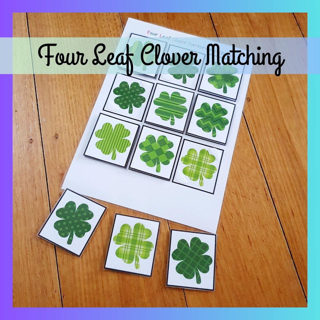 Four Leaf Clover Pattern Matching Printable: Montessori Activity ...