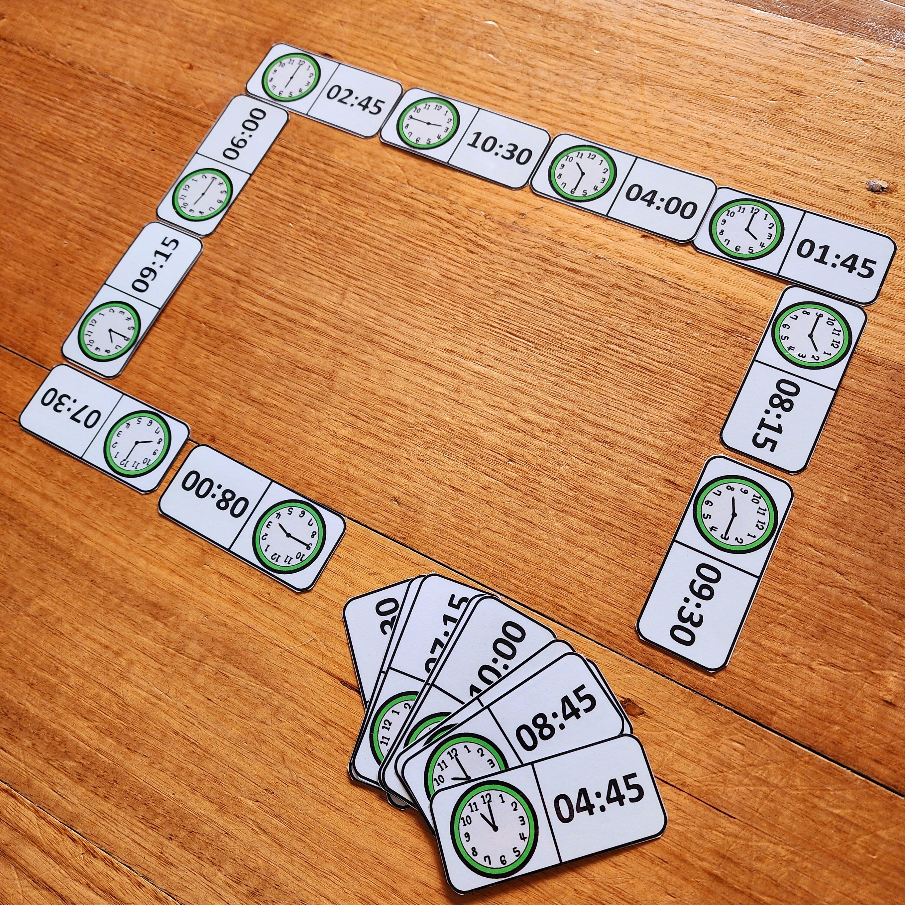 Clock Dominoes: Telling Time Game, Montessori Homeschool (digital ...
