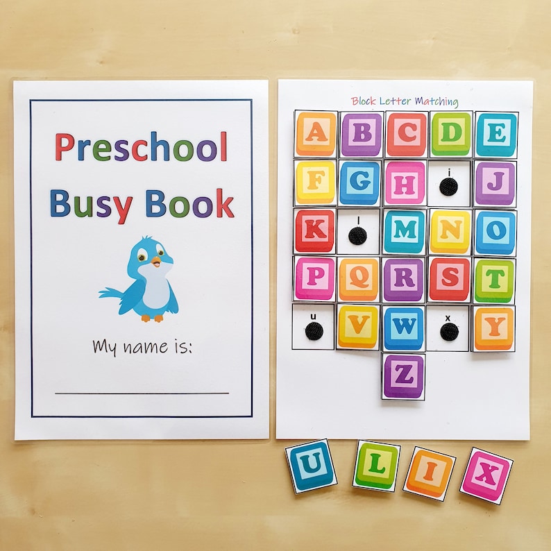 Preschool Busy Book Bundle Printable Shapes Alphabet | Etsy