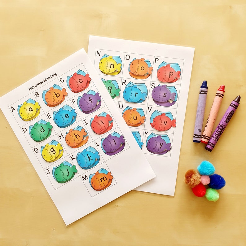 Fish Letter Matching Printable: Alphabet Busy Book (digital Download ...