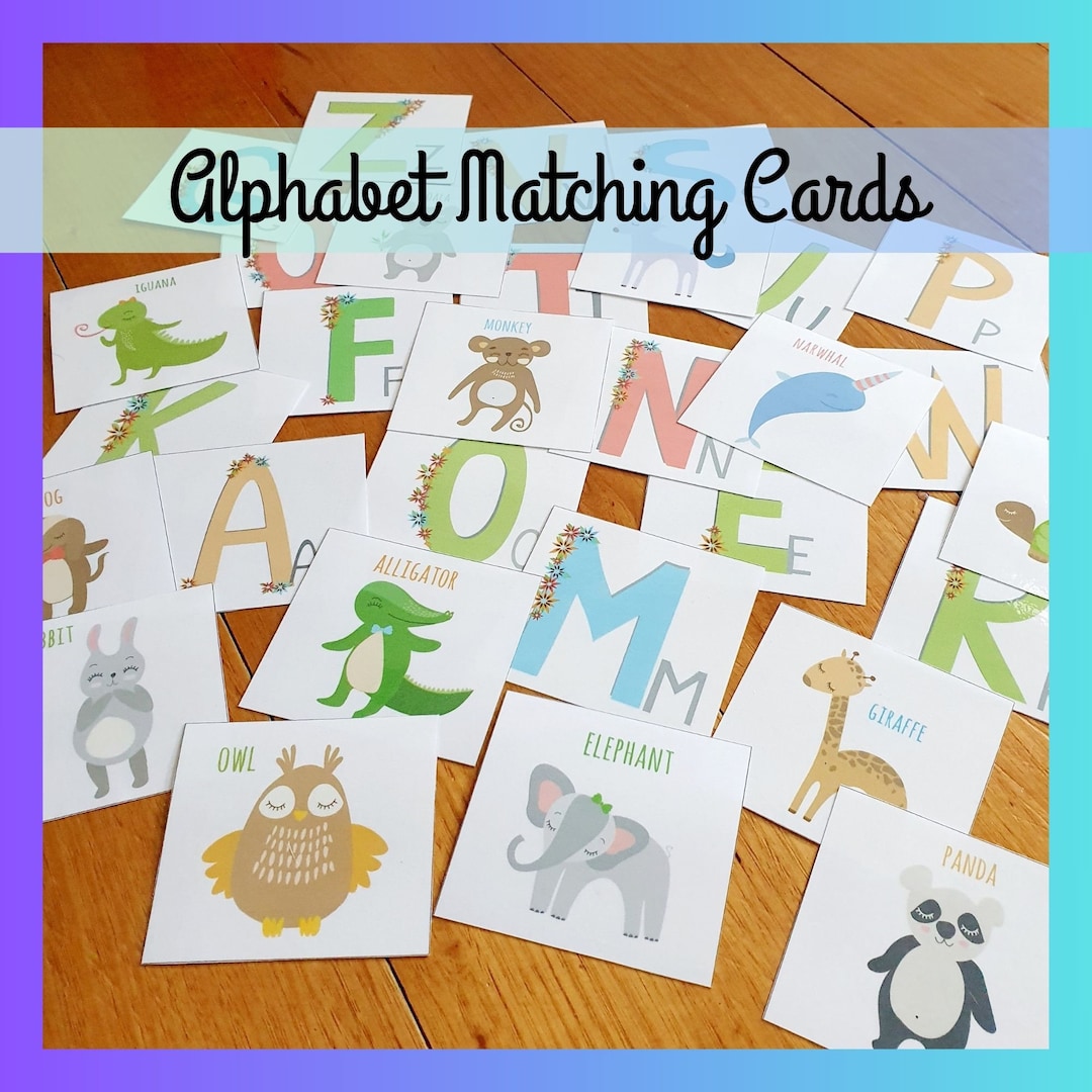 Alphabet Matching Cards, Letters Literacy Printable, Homeschool ...