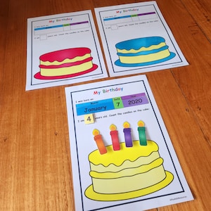 My Birthday Printable, Busy Book Page, Learn Birth Date, Early Learning ...