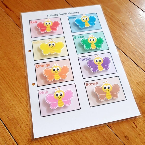 Butterfly Colour Matching Printable Matching Colors Busy - Etsy