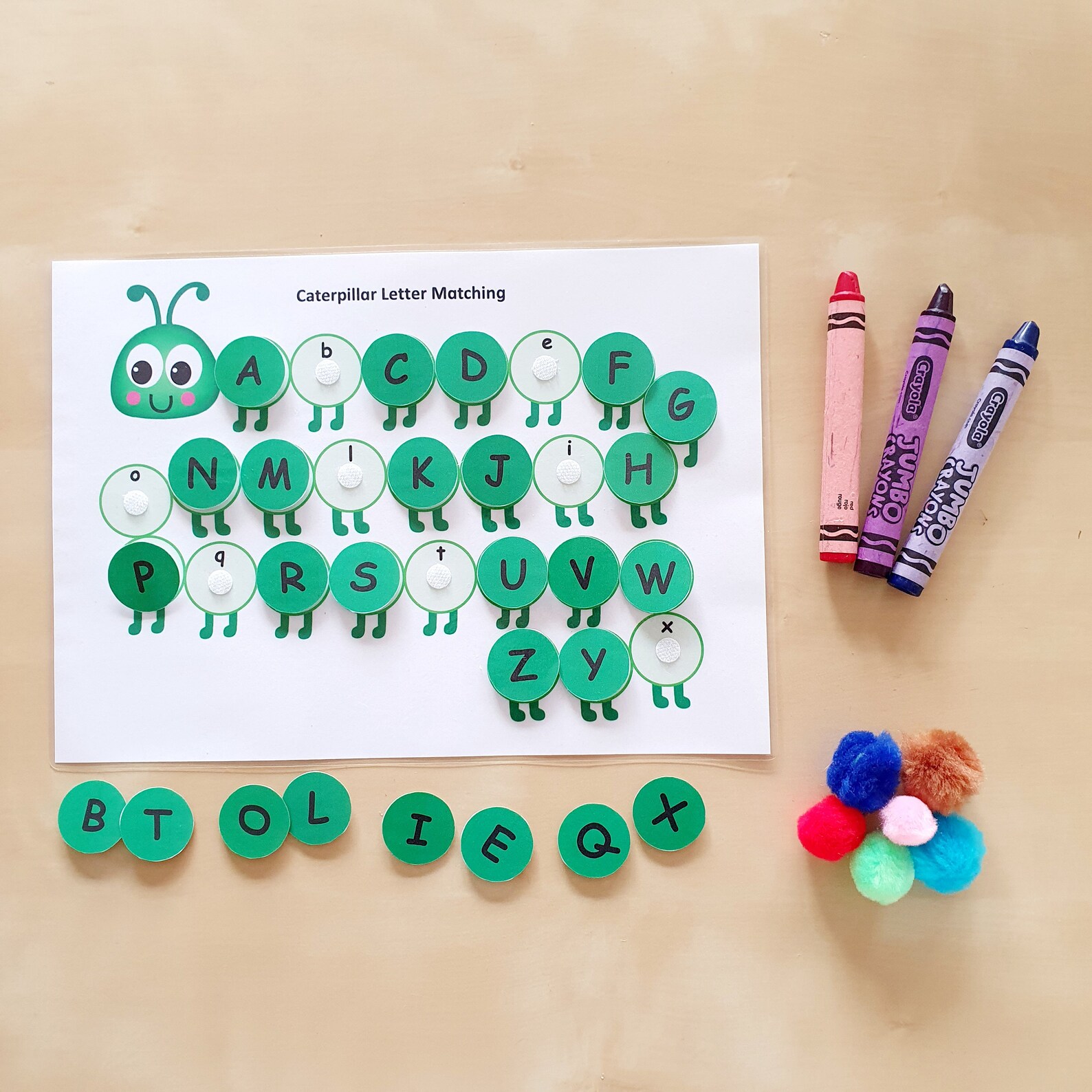 Caterpillar Letter Matching Printable, Busy Book, Learn Alphabet ...