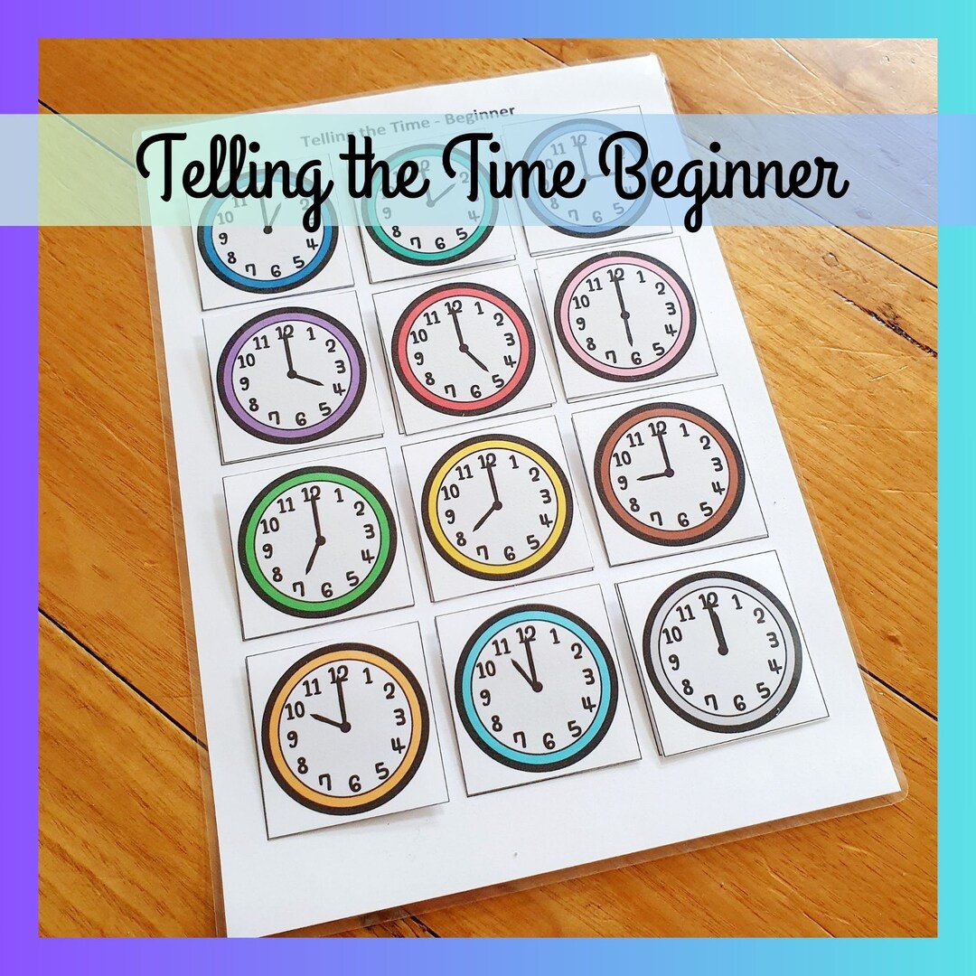Telling the Time Beginner Printable, Clock Learning Time, Busy Book ...