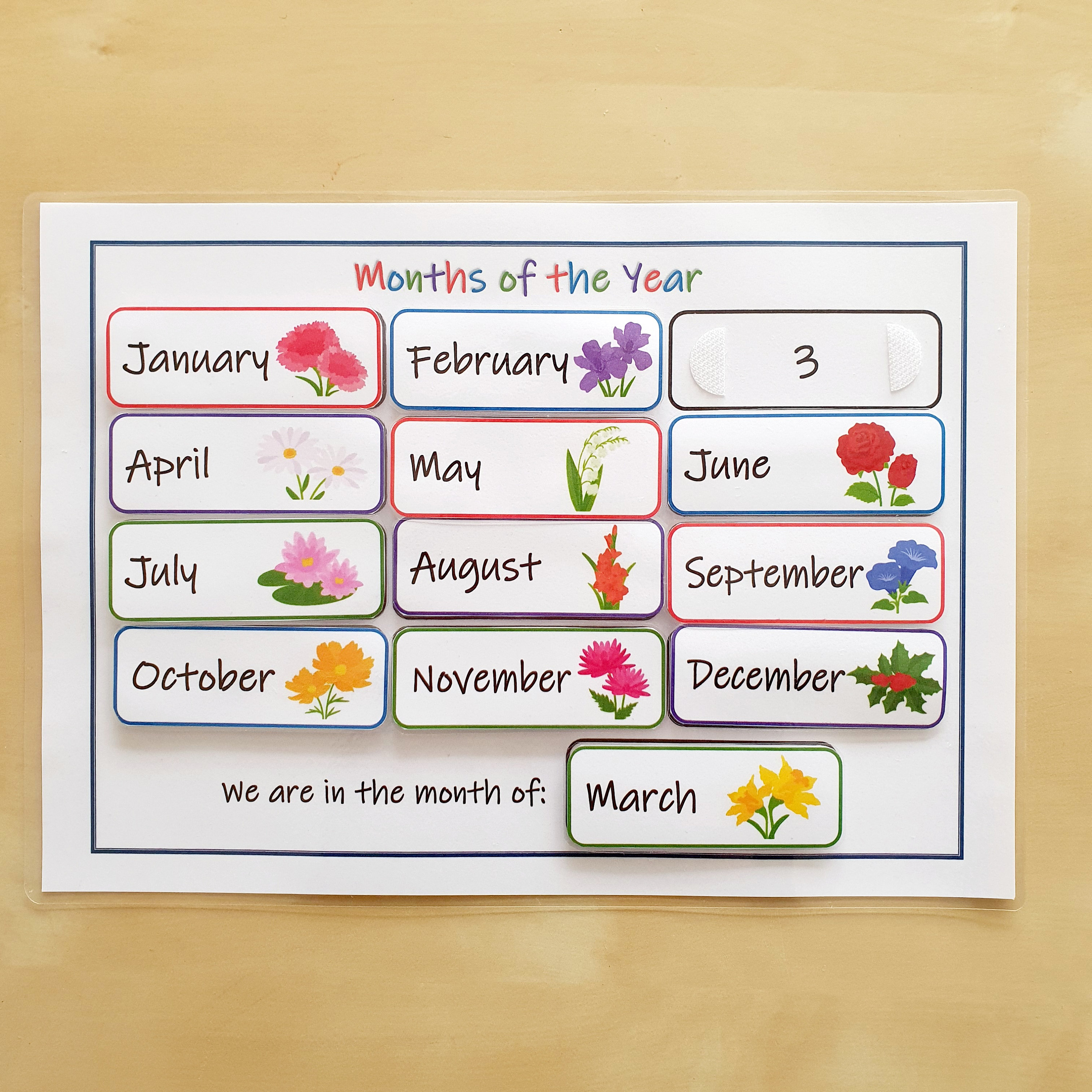 Months of the Year Printable Busy Book Page Birth Month - Etsy