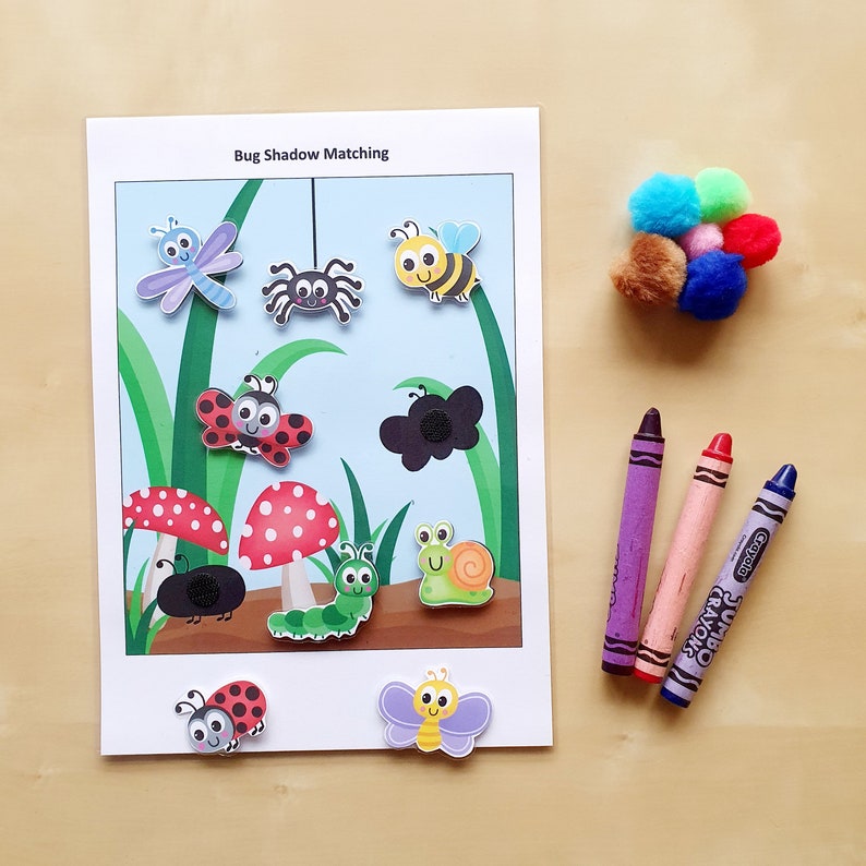 Bugs Shadow Matching Printable: Montessori Toddler Activity (PDF) - Etsy