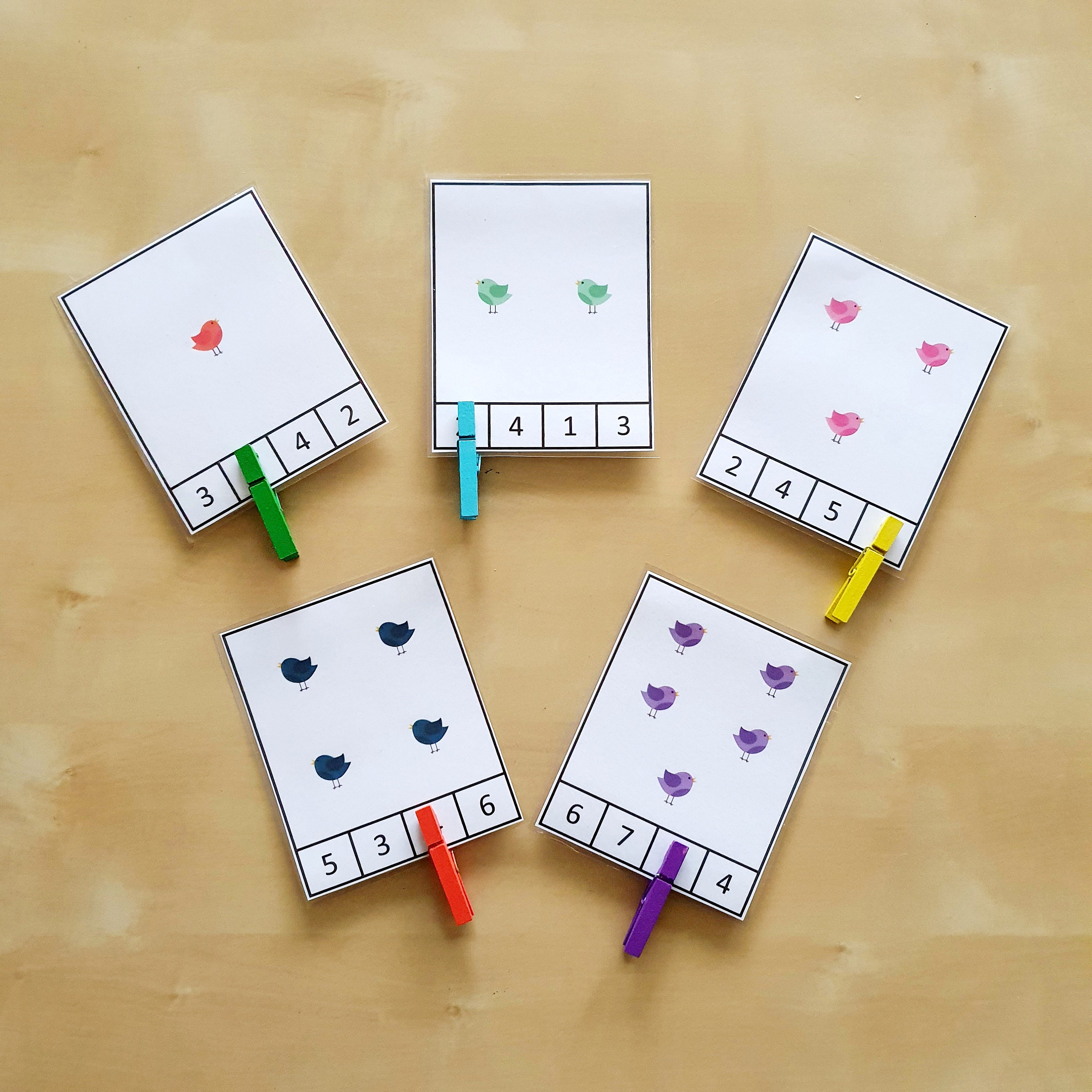 Bird Counting Clip Cards, Counting 1 to 20 Printable, Numbers Math ...