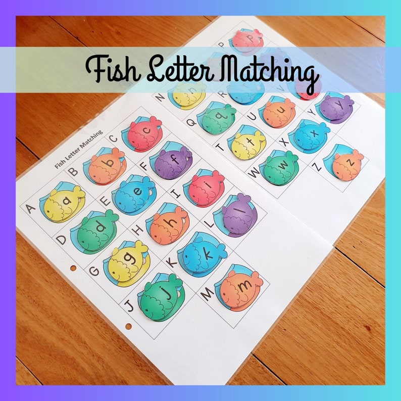 Fish Letter Matching Printable: Alphabet Busy Book (digital Download ...