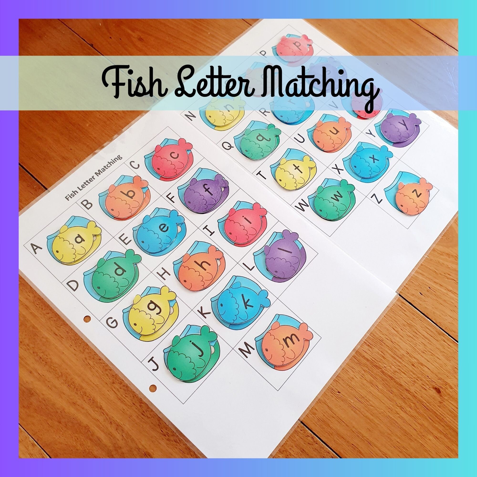 Fish Letter Matching Printable, Alphabet Literacy, Upper/lower Case ...