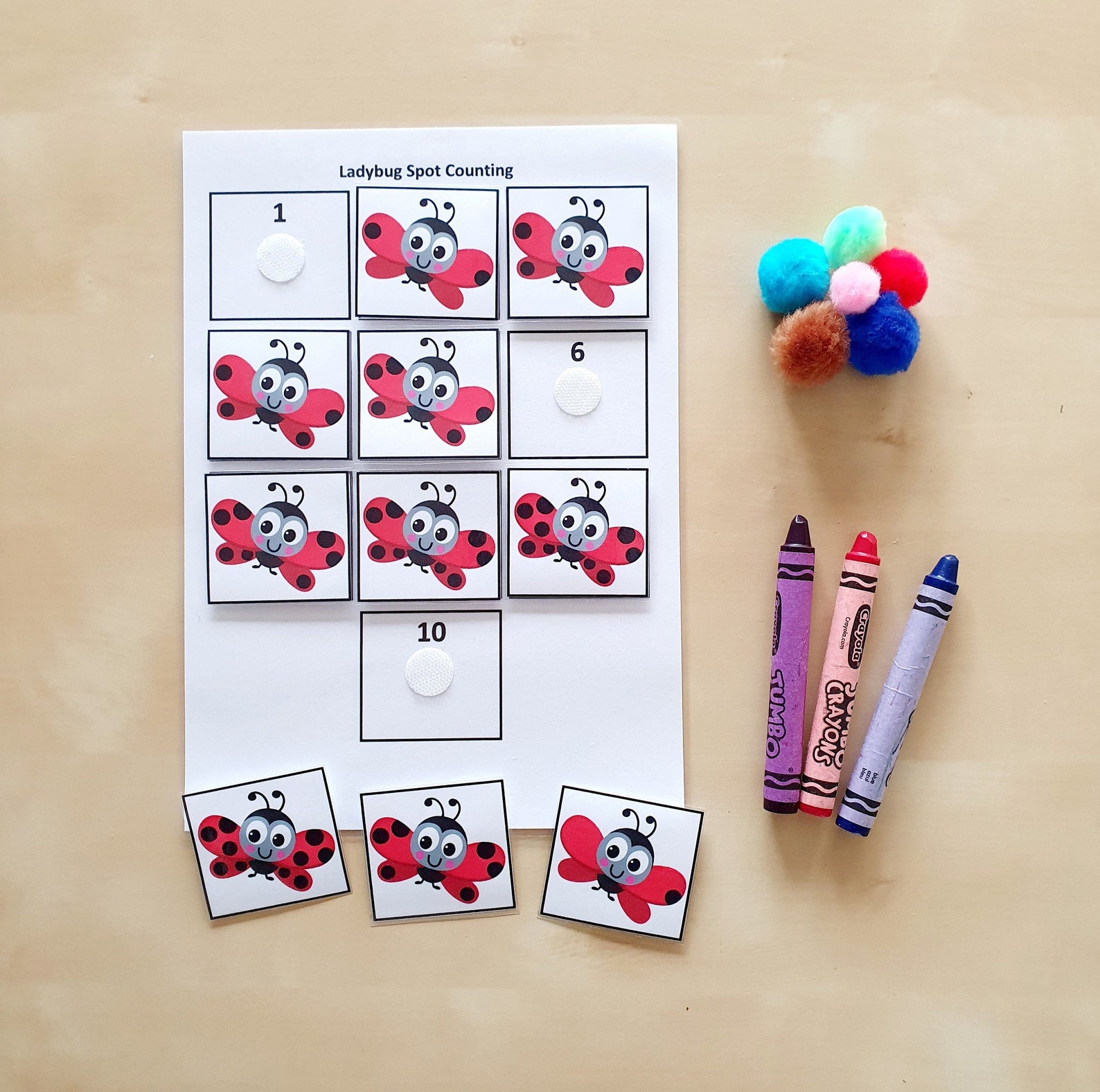 Ladybug Spot Counting Printable Numbers 1 to 10 Early Maths | Etsy