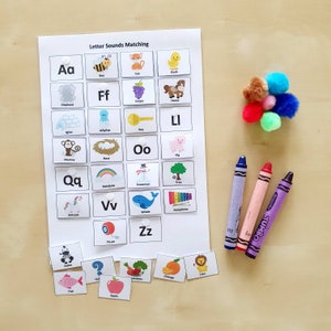Letter Sounds Matching Printable: Alphabet Phonics Activity (digital ...