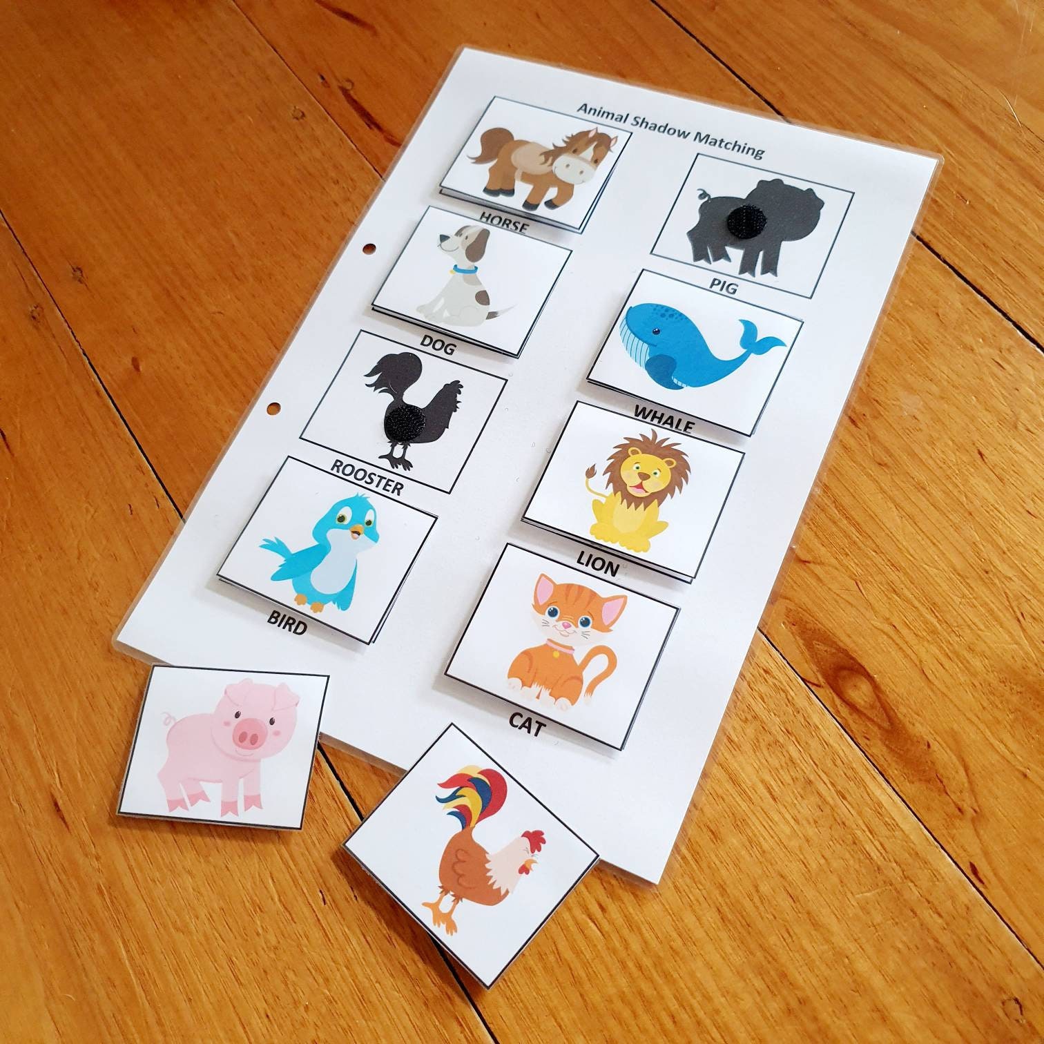 Animal Shadow Matching Printable, Busy Book Page, Early Learning ...