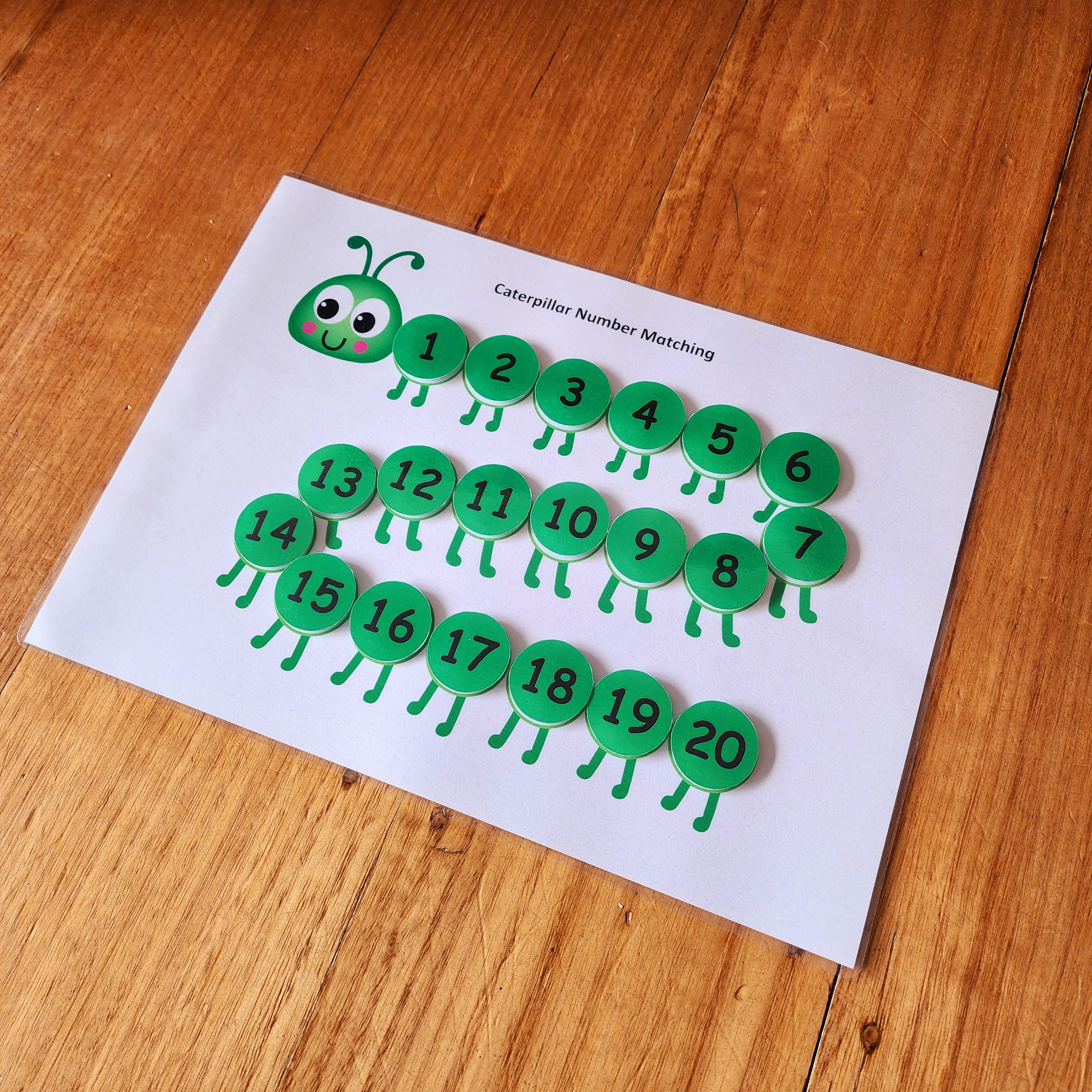 Caterpillar Number Matching Printable, Busy Book, Counting, Homeschool ...