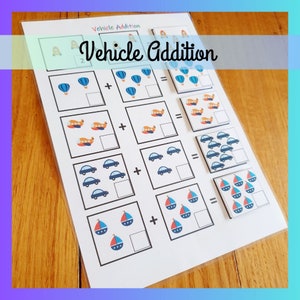 Vehicle Addition Printable, Busy Book, Counting Numbers Math ...