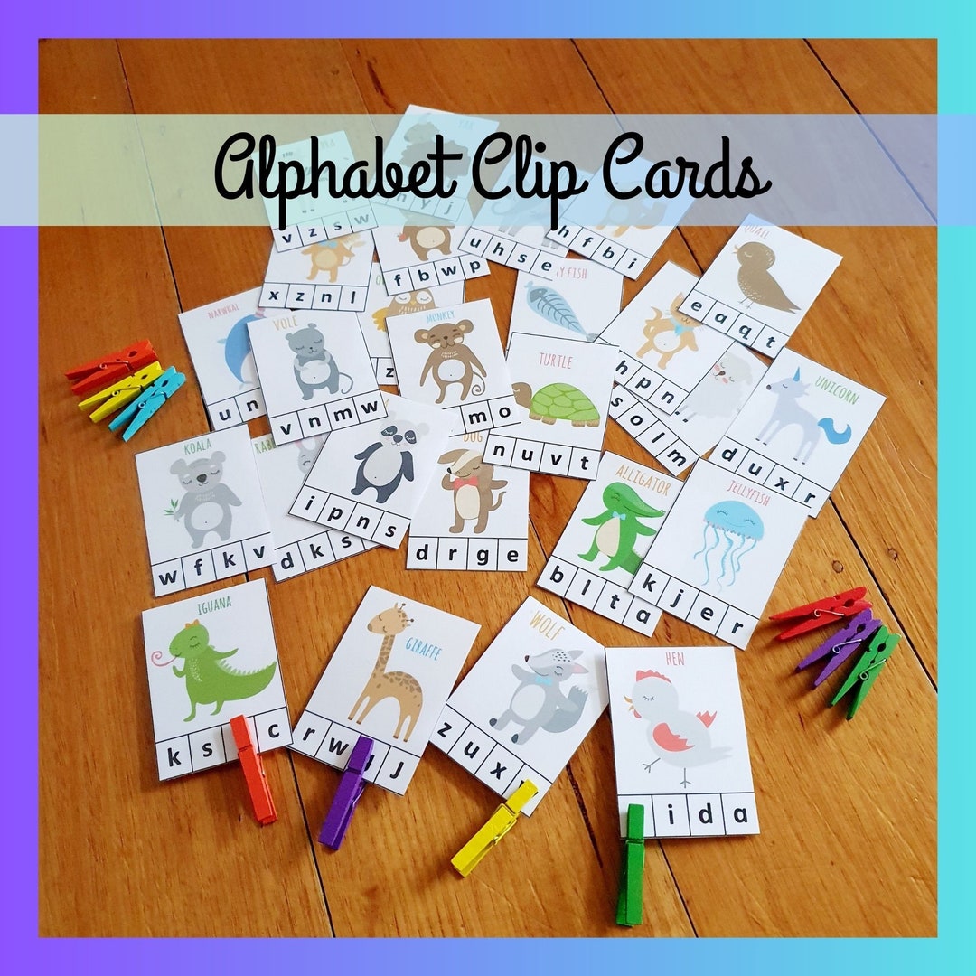 Alphabet Clip Cards, Montessori Printable, Letters Recognition ...
