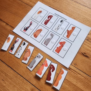 Dog Matching Puzzle Printable, Busy Book, Montessori Homeschool ...