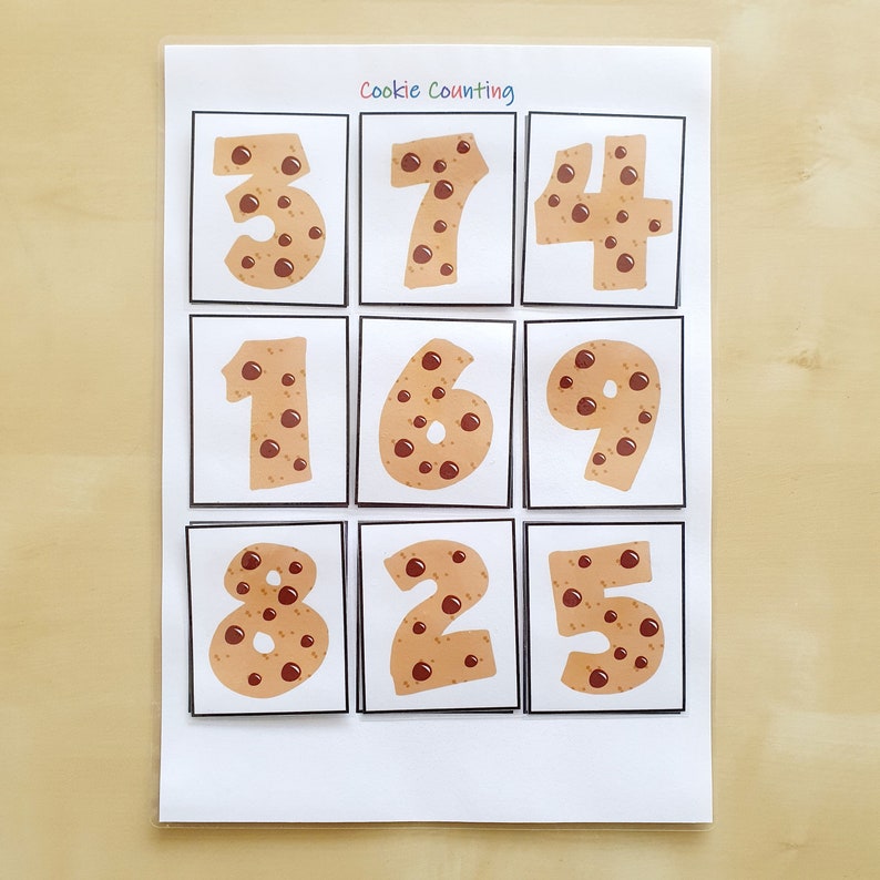 Cookie Counting Printable, Numbers Maths Busy Book, Homeschool ...