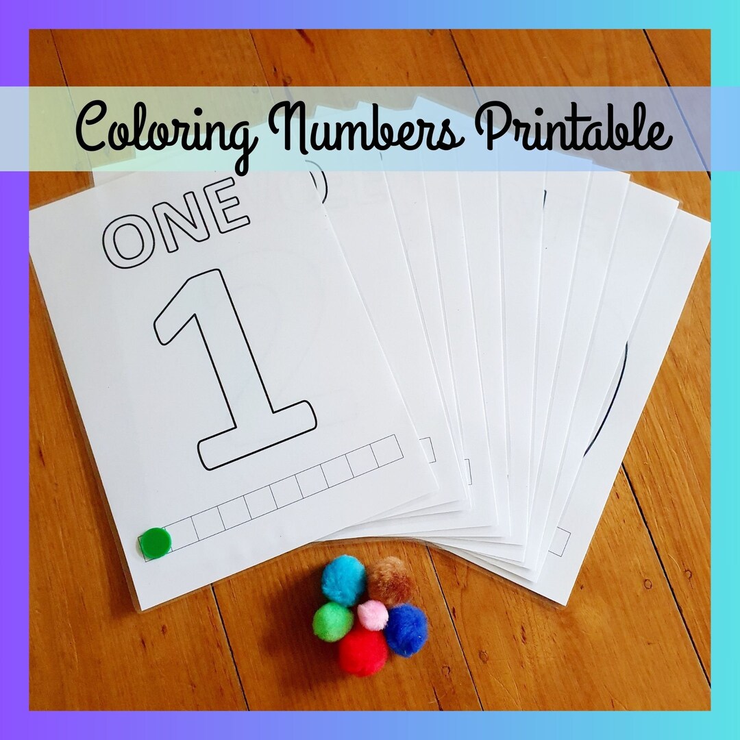 Coloring Numbers 1-10 Printable, Learning Counting Math, Homeschool ...